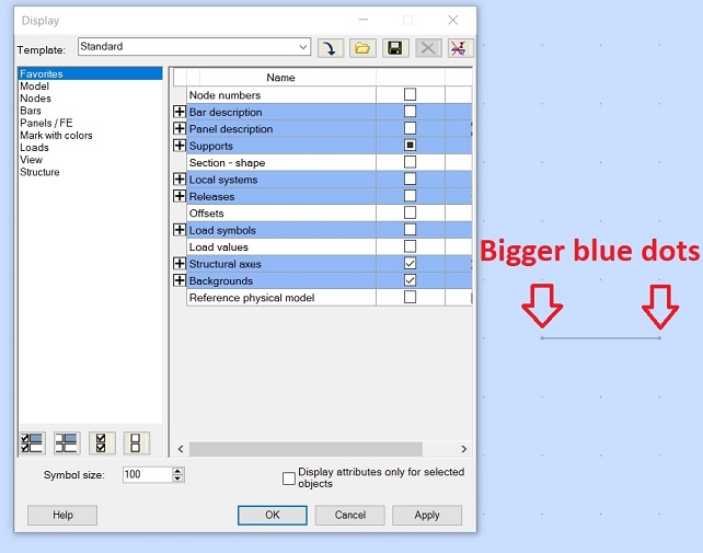 Is it possible make the node points larger in Robot Structural Analysis