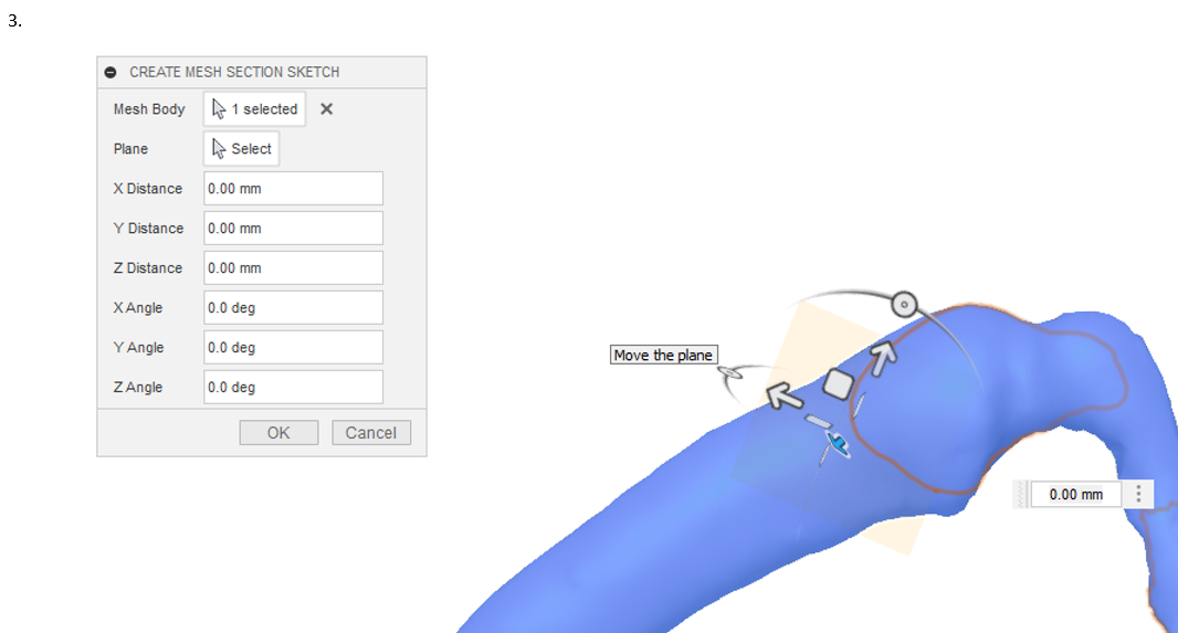 More cursor clicks are required when taking a mesh section sketch in Fusion 360