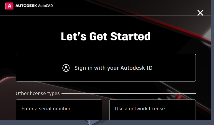 Unable to choose License type when launching the application for the first time