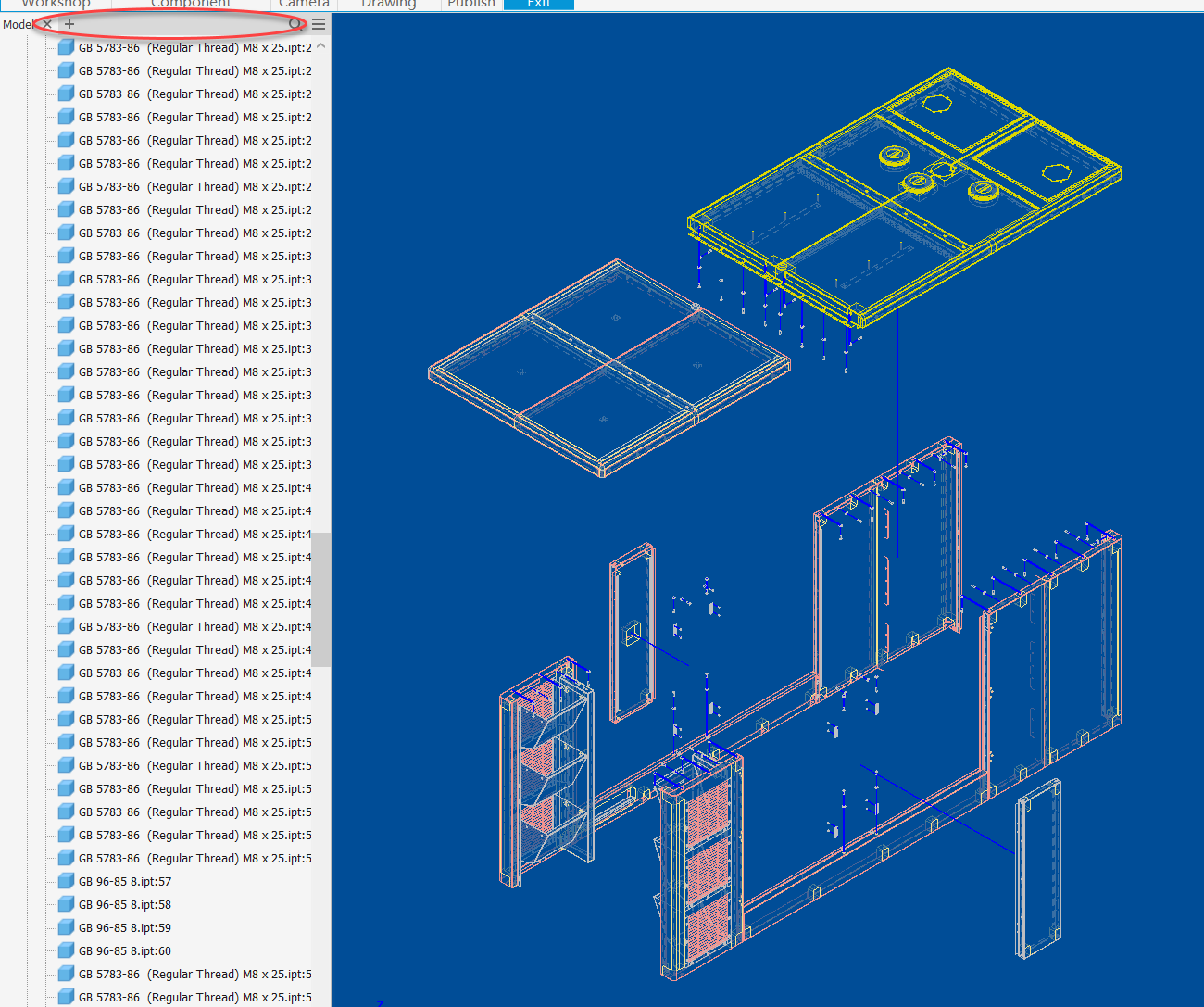 Certaines pièces ou certains assemblage sont invisibles dans le ...