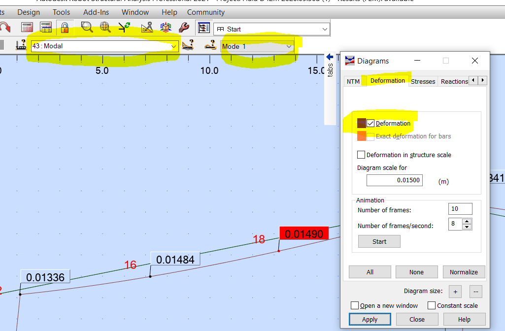 Is it possible to display values of modal analysis eigenvectors as ...