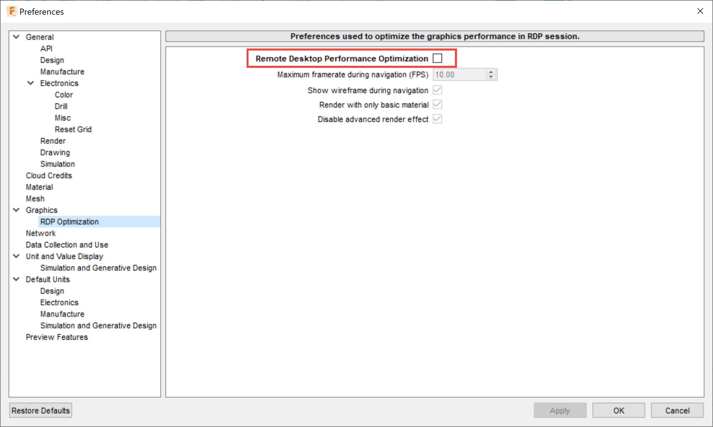 Model is shown in wireframe only when navigating (zoom/pan/orbit) in Fusion