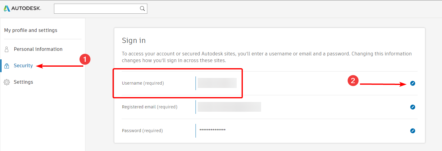 How to change the username shown inside Autodesk software