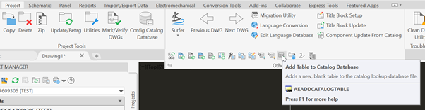 How to create a manufacturer category in AutoCAD Electrical's catalog database?