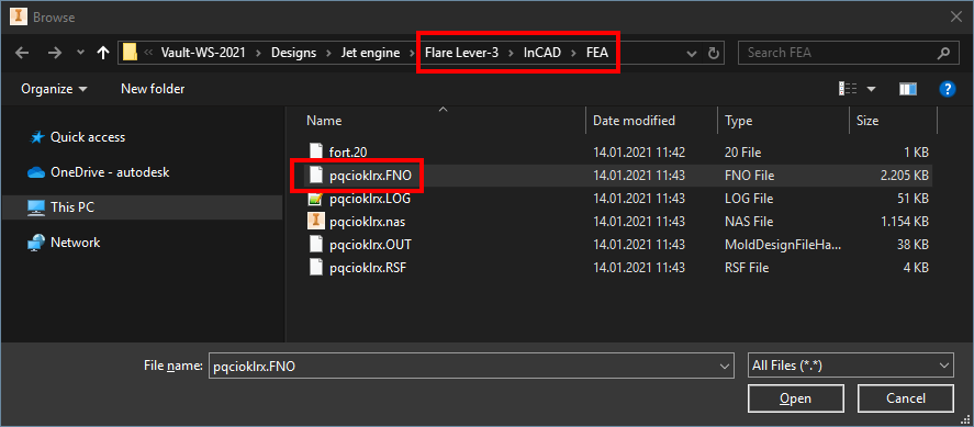 Inventor Nastran result files (*.FNO) are not managed in Vault