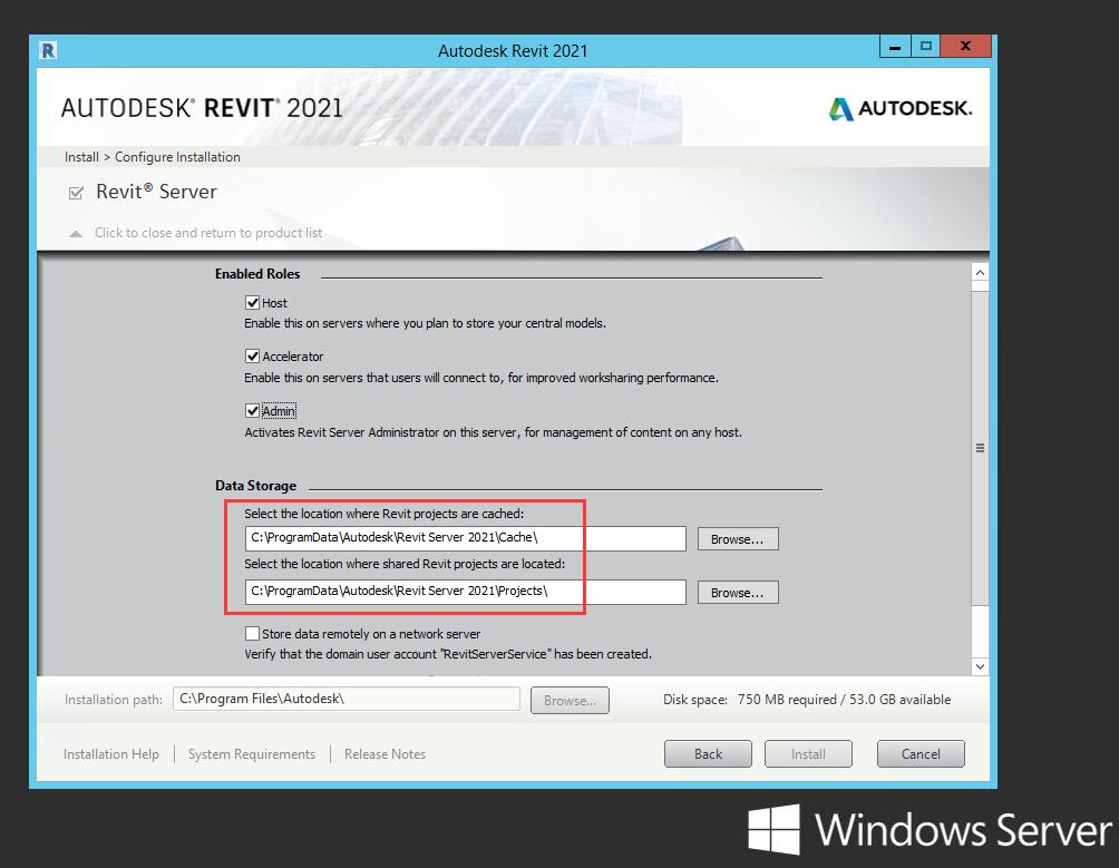 如何更改已安装Revit Server共享目录？