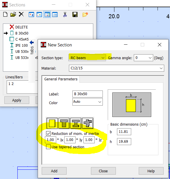 How to calculate long term RC slab deflection with upstand beam defined ...