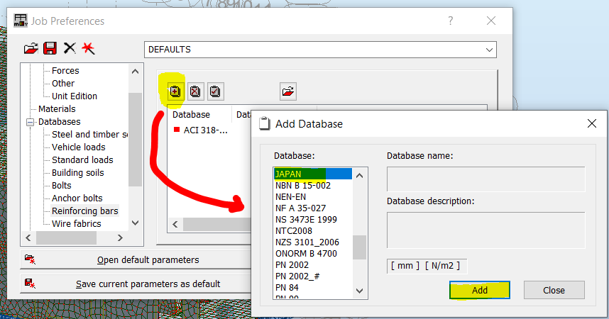 Creating new reinforcement bars database in Robot Structural Analysis