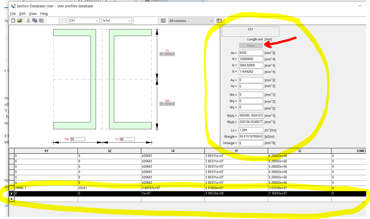 How mechanical properties of user defined sections can be modified in Robot Structural Analysis