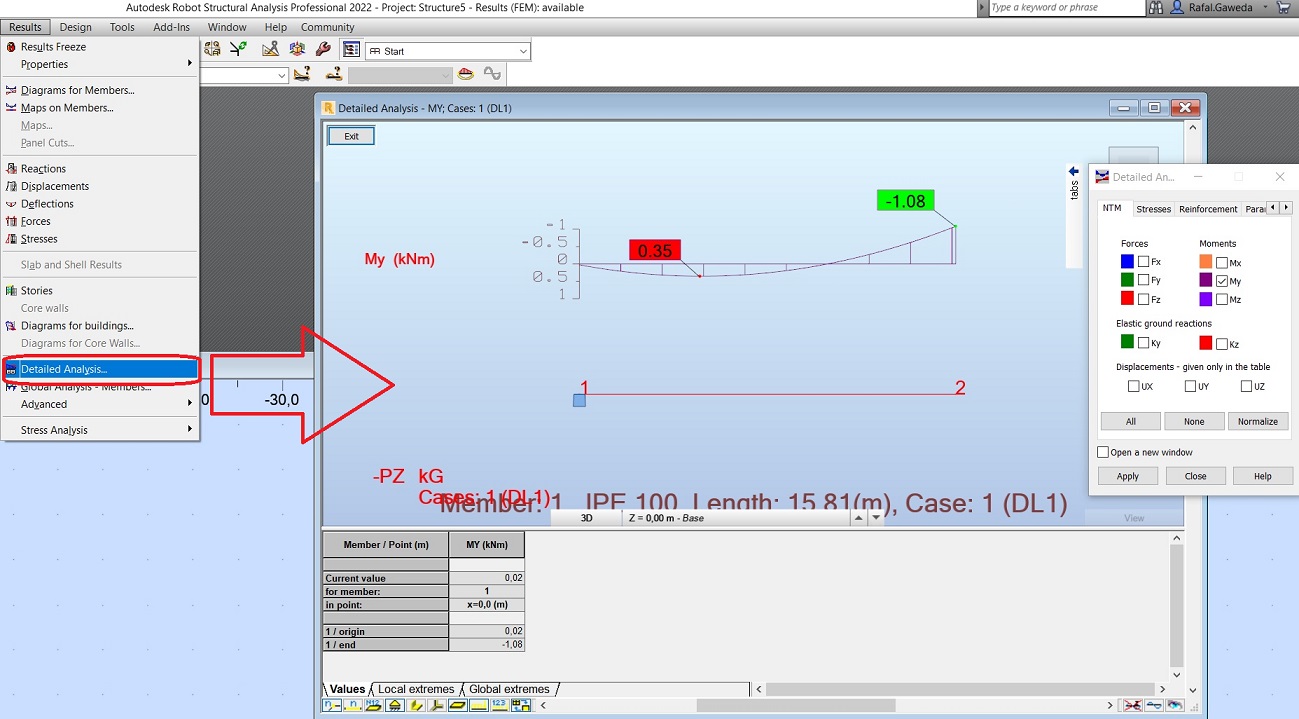 How To Display Results Only For Selected Object Elements In Robot Structural Analysis