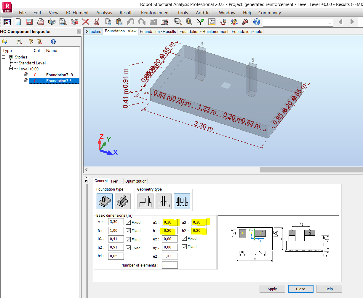 Missing calculation results for members in RC provided reinforcement module in Robot Structural ...