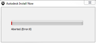 Error 8 or Error 9 While installing an Autodesk software