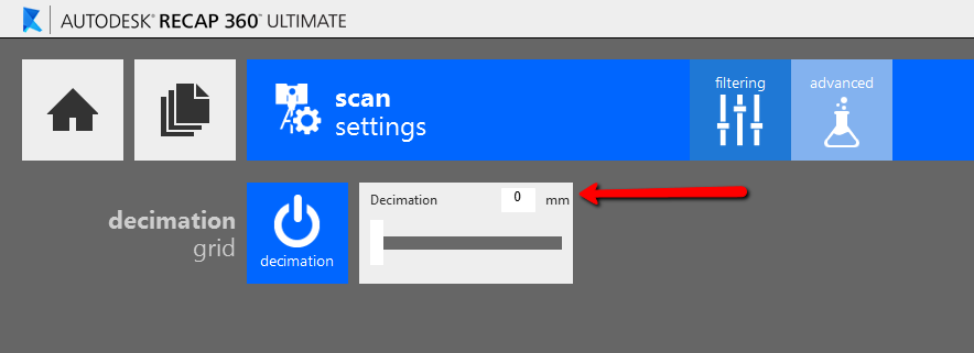 Not all scan points are used when creating or importing a point cloud in ReCap Pro