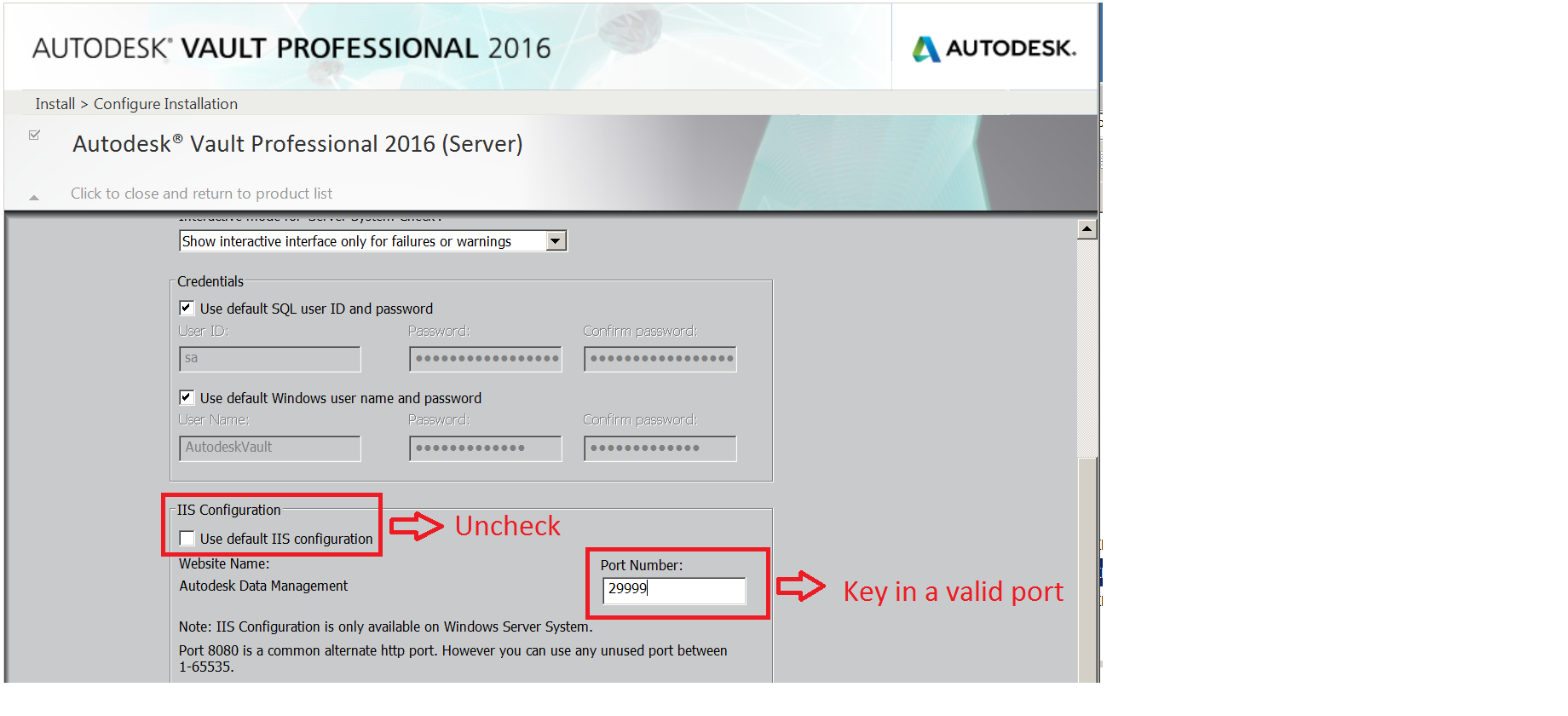 How to install Vault without using Default Web Site or port 80