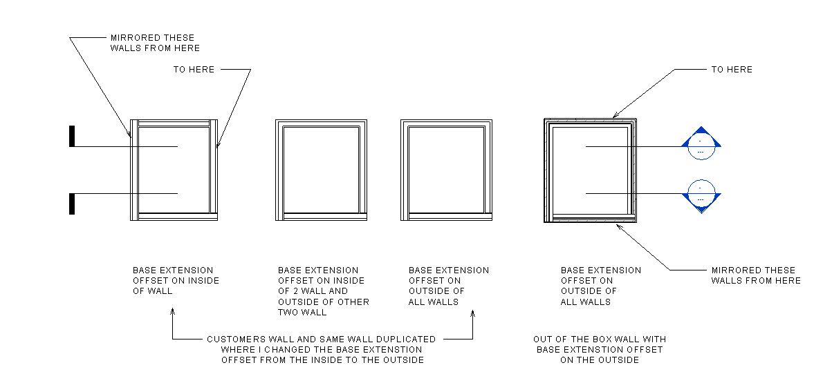 Base Extension Distance changes how walls joins look graphically