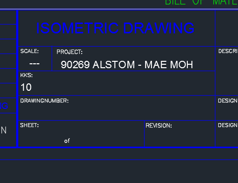 Attributes won't be filled in title block of an isometric drawing in ...