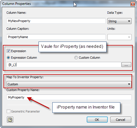 How to create an additional iProperty for Content Center parts in Inventor