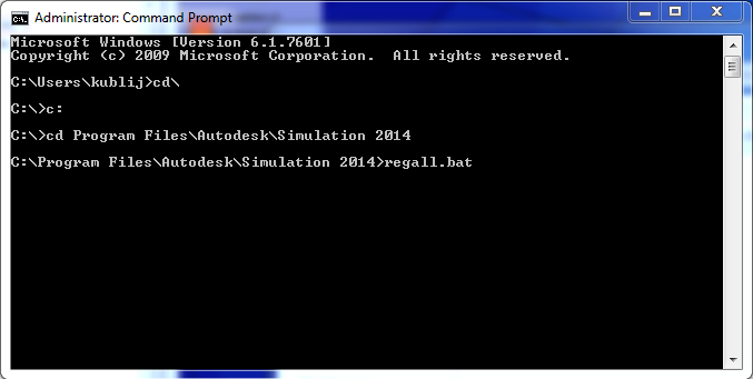 How to run regall.bat for Simulation Mechanical