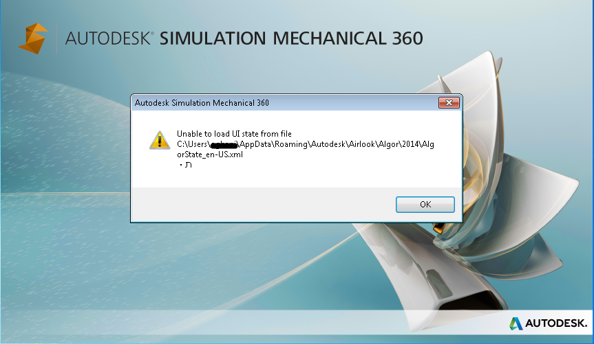 Message: Failed to load ribbon content in Simulation Mechanical