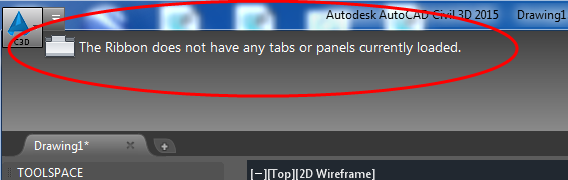 Missing ribbon, workspaces, palettes and support files in Civil 3D