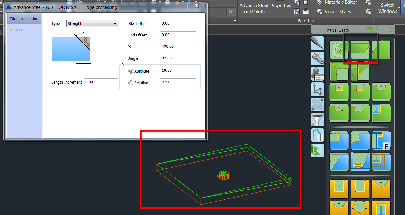 Incorrect Nc File For Cut Perpendicular To Plate Thickness In Advance Steel 