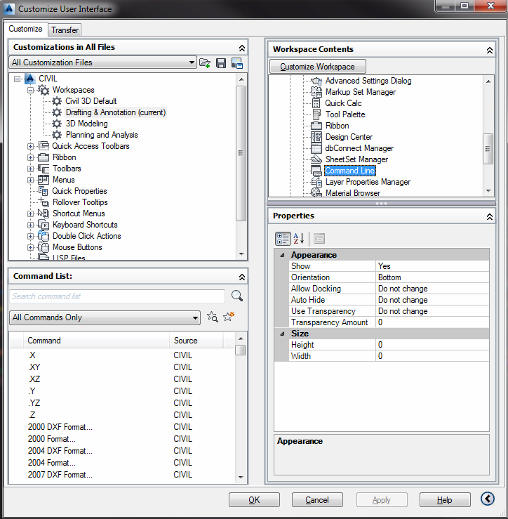 Command Line Is Floating At Top Left Corner Of Screen In AutoCAD Civil 3D