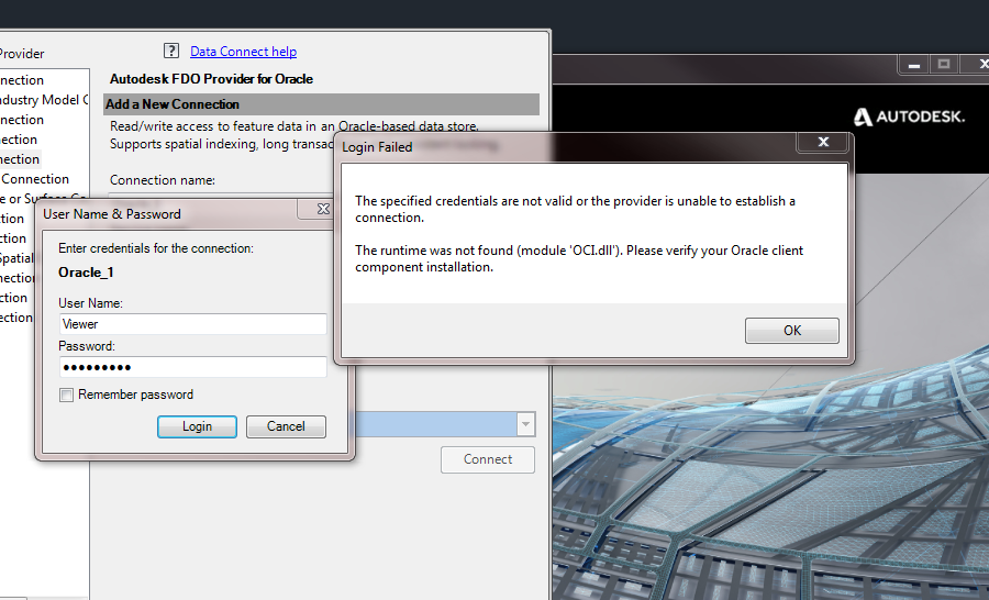 "The runtime was was not found (module 'OCI.dll')" when connecting to Oracle in AutoCAD Map 3D ...