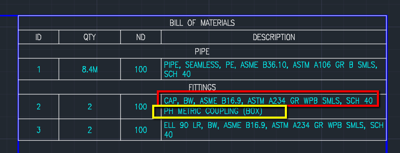 How to separate rows in the isometric bill of material by another ...