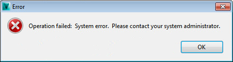 "Operation failed: system error. Please contact your system administrator" appears during sign ...