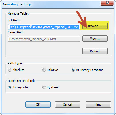 "Unable to load keynote data" error when attempting to add a keynote in Revit