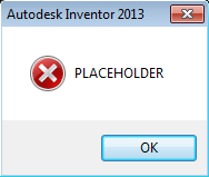 Inventor install freezes with a "Placeholder" error message