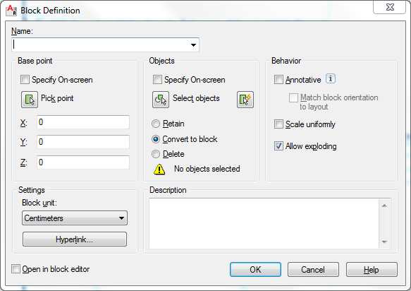 Block Command Does Not Convert Selected Objects To Block Definition 