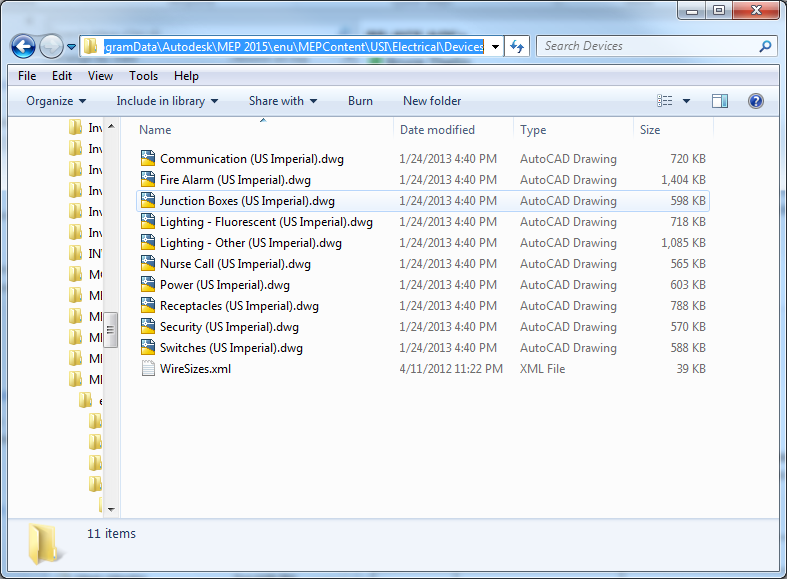 How to add additional devices to an AutoCAD MEP tool palette