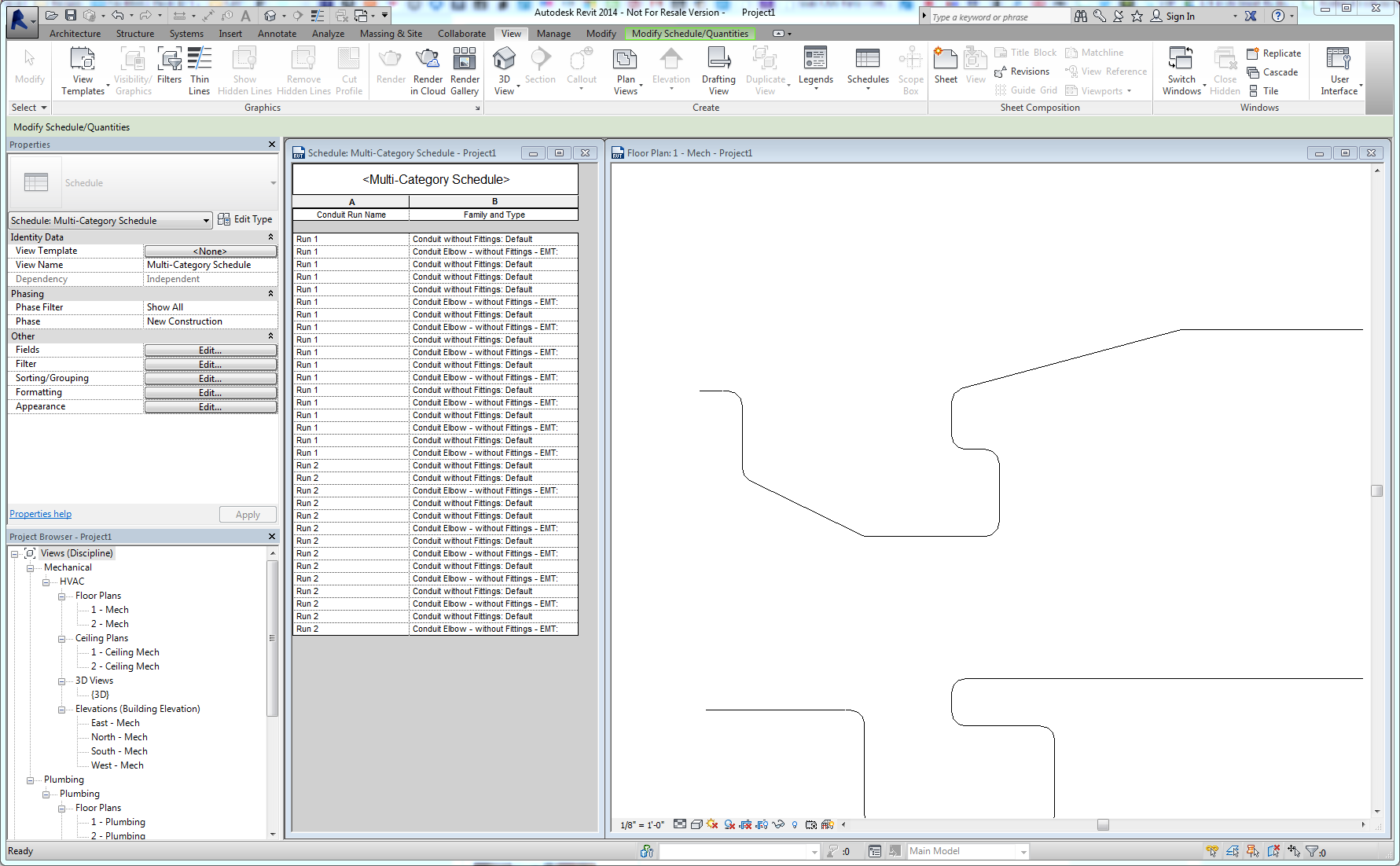 How To Create A Conduit Run Schedule In Revit 