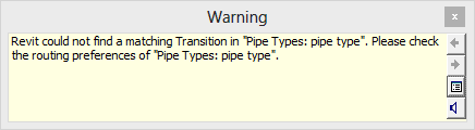 Error "Revit could not find a matching Transition" when using multiple fittings for routing ...
