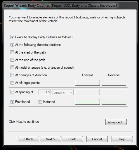 Vehicle wheel path is displayed while creating a vehicle swept path in ...