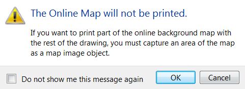 Warning: "The Online Map will not be printed" after capturing a map ...