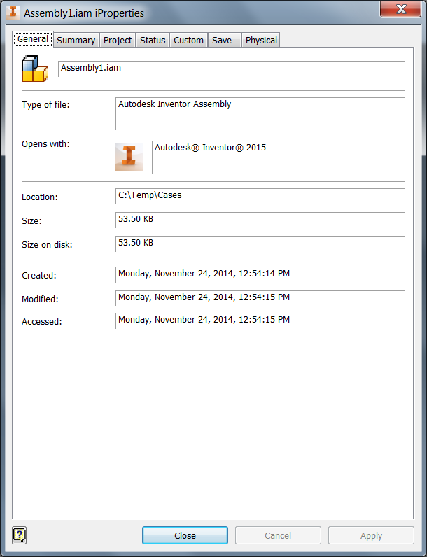 Inventor: How to find the creation and last save information of an ...