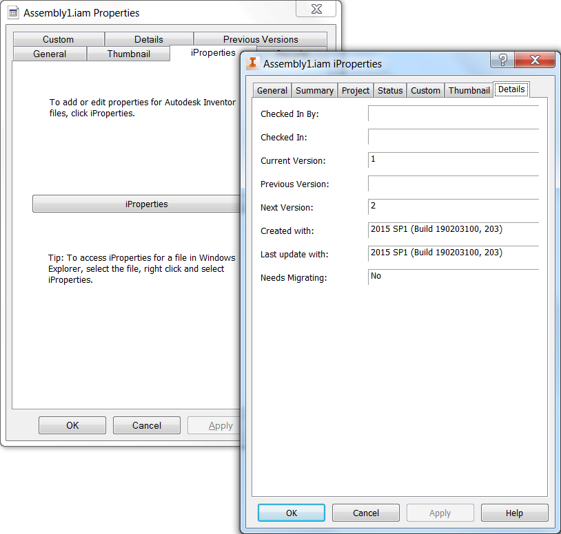 Inventor: How to find the creation and last save information of an ...