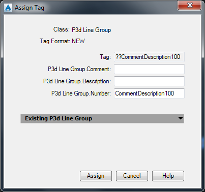 AutoCAD Plant 3D: P3d Line Group tag entries do not update Properties