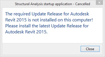 无法在 Revit 2015 中使用 Structural Analysis Toolkit UR6