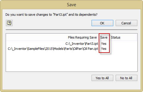 "[File name].ipt: has been unexported in the source." When updating a derived component in Inventor