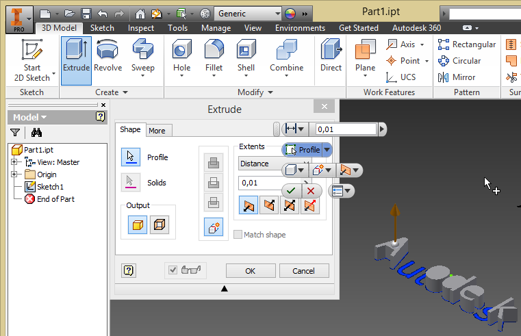 Extrusion of very small objects not possible