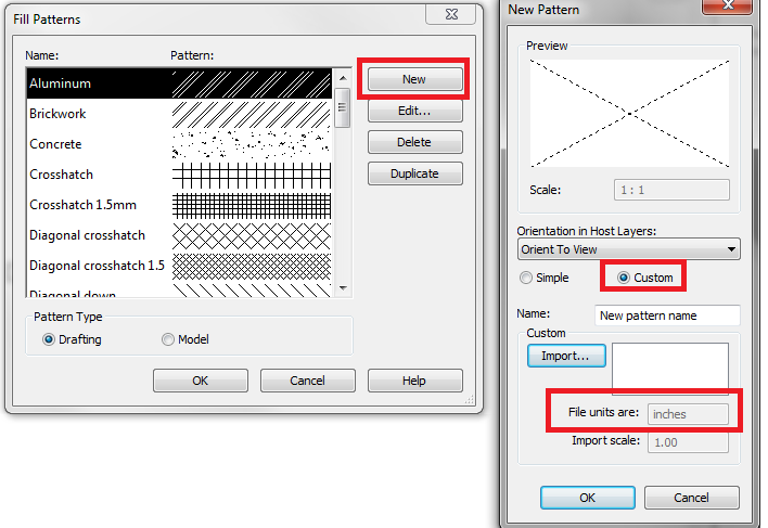 Changing Units Or and Changing From Drafting To Model Hatch In A Custom 