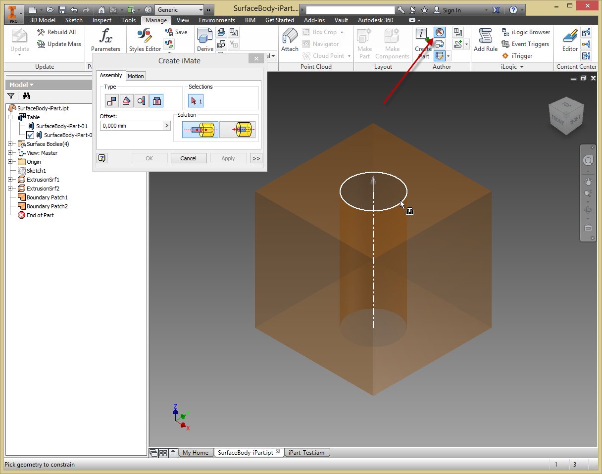Inserted iPart member does not contain surface or point geometry in ...