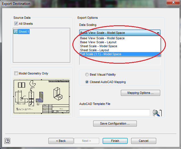 将 Inventor IDW 导出到 AutoCAD 时出现多行文字和线比例问题