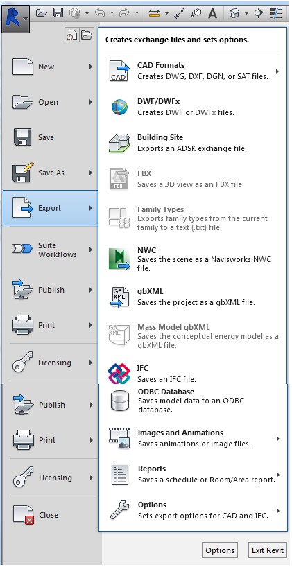 What Are The Formats Can Be Exported From Revit 