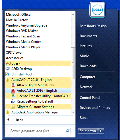 Launching AutoCAD LT from Start menu will cause this error: Run Setup ...