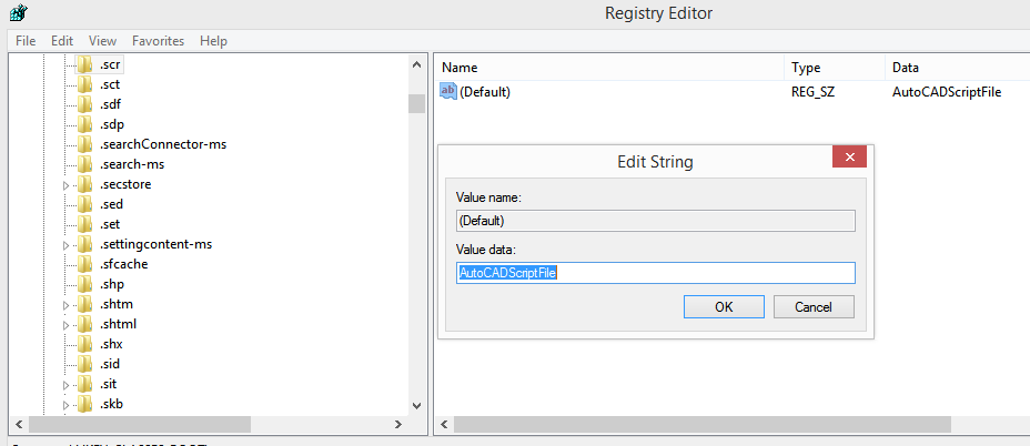 How to change SCR file association in Windows after installing AutoCAD
