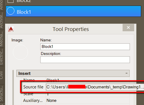 How to share tool palettes containing custom blocks in AutoCAD